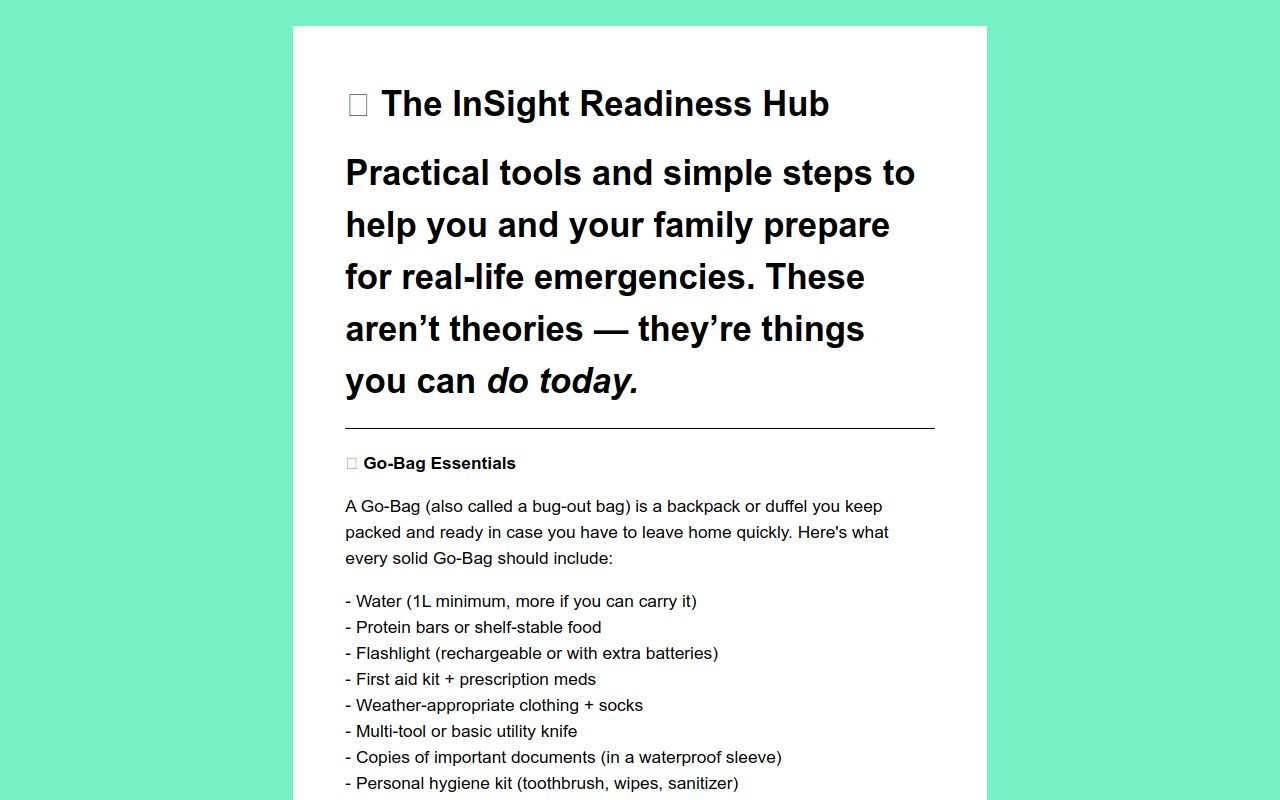 InSight Readiness Hub